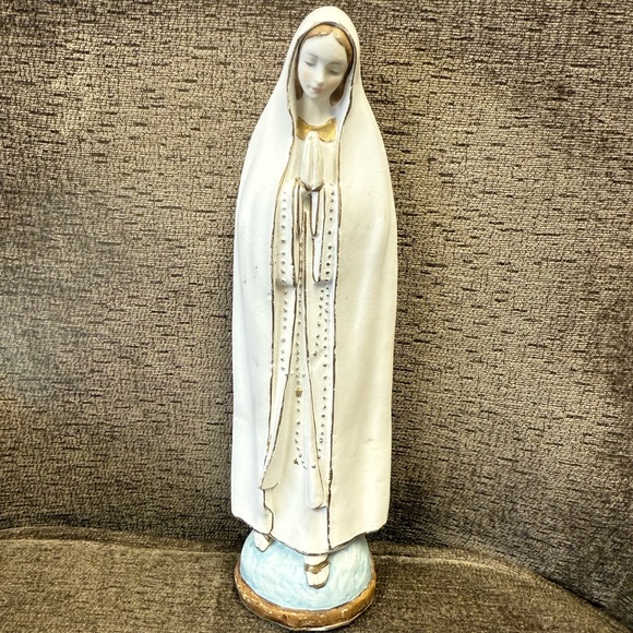 Vintage | Accents | Vintage Virgin Mary Hand Painted Anr Paper Mache ...